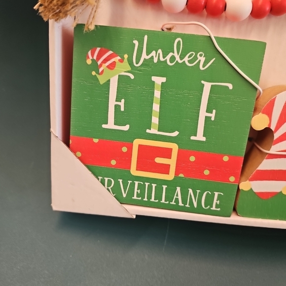 Holiday | Nib Under Elf Surveillance Wooden Christmas Decorations Elf ...